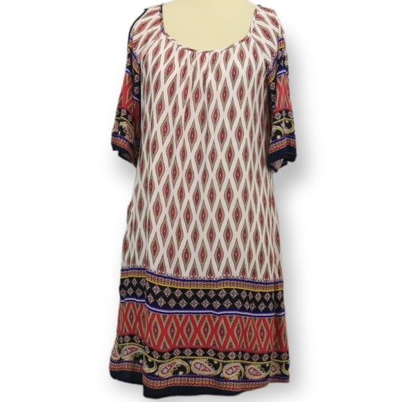 fig and flower | Dresses | Anthro Fig Flower Mix Printed Cold Shoulder ...